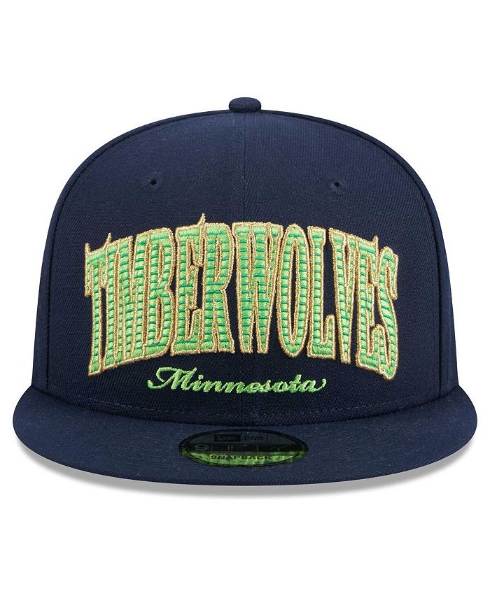 New Era Men's Navy Minnesota Timberwolves Golden Tall Text 9FIFTY ...