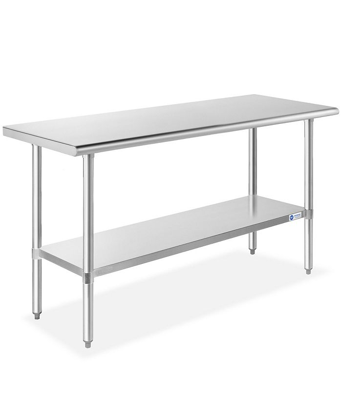 GRIDMANN 60 x 24 Inch Stainless Steel Table w/ Undershelf, NSF ...
