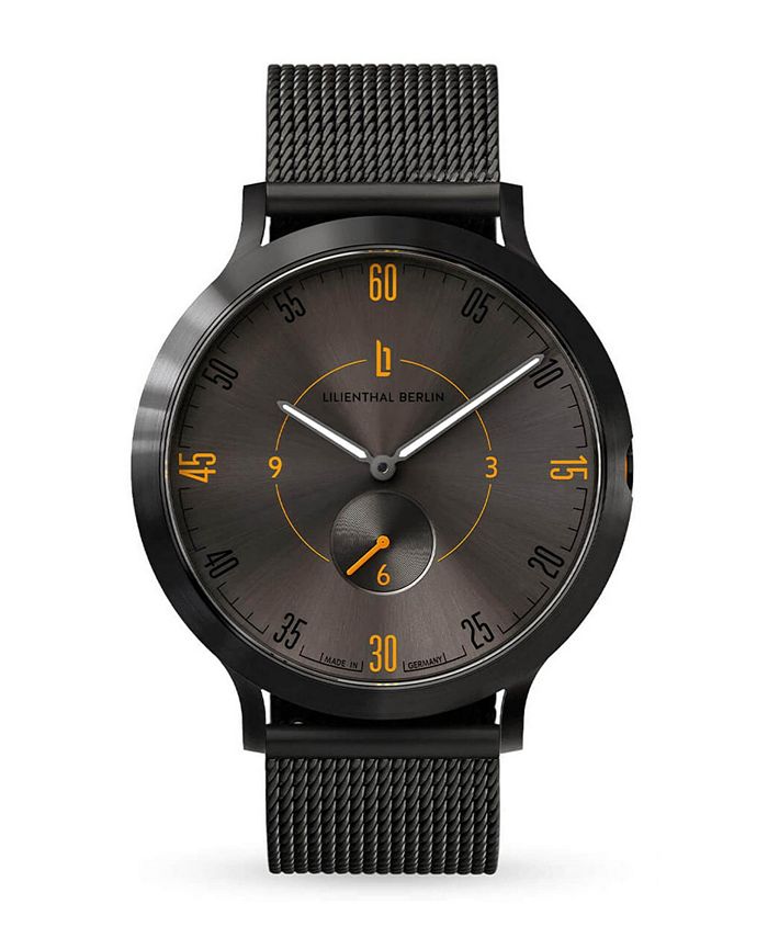 Lilienthal Berlin Men's Lilienthal 1 Fire Black Stainless Steel Mesh ...