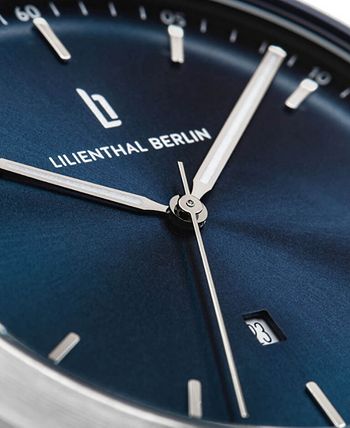 Lilienthal Berlin Unisex Huxley Silver Blue Silver-Tone Stainless Steel ...