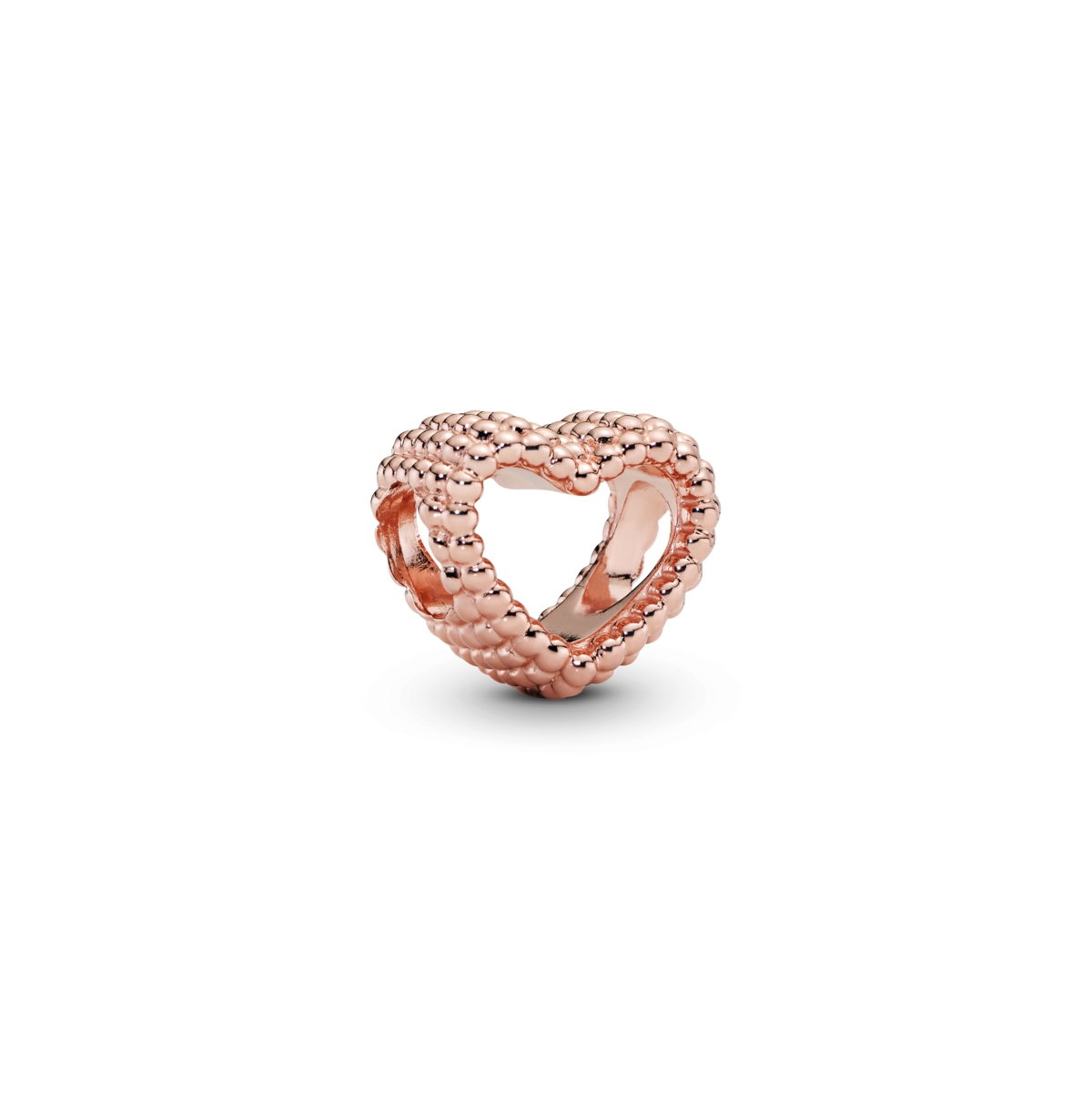 Click here for Pandora 14K Rose Gold-Plated Beaded Open Heart Cha... prices