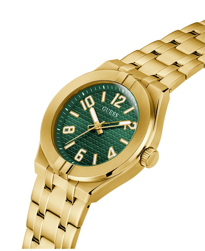 GUESS Men's Analog Gold-Tone Stainless Steel Watch 44mm - Macy's