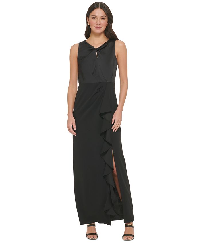 DKNY Women's Twist-Front Cascade Ruffle Column Gown - Macy's