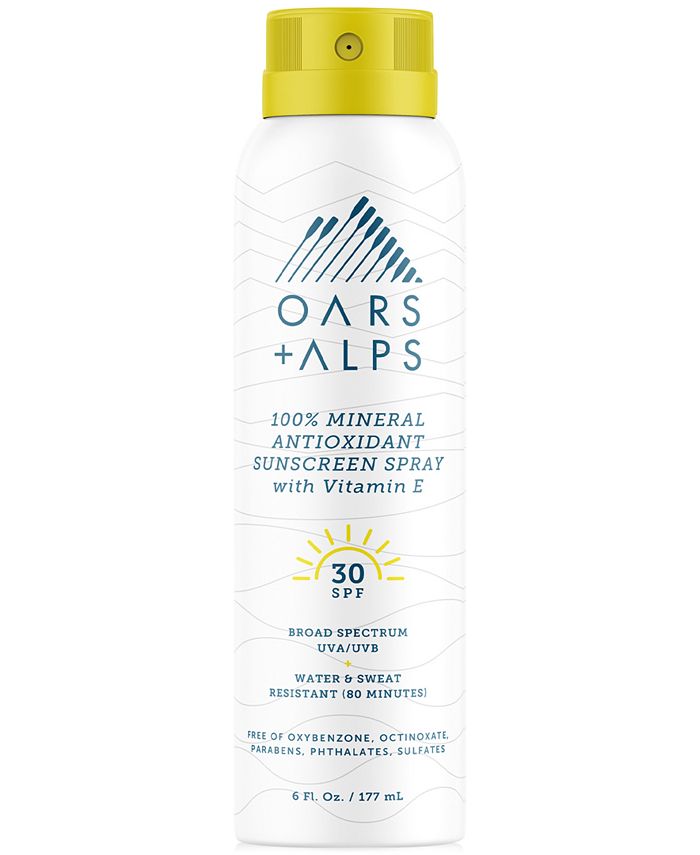 Oars + Alps 100% Mineral Antioxidant Sunscreen Spray SPF 30, 6 oz. - Macy's