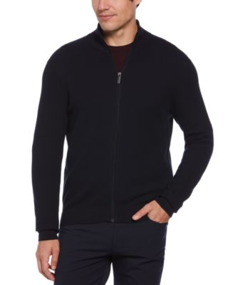 Perry Ellis Men's Classic Fit Textured Zip-Front Jacket - Macy's