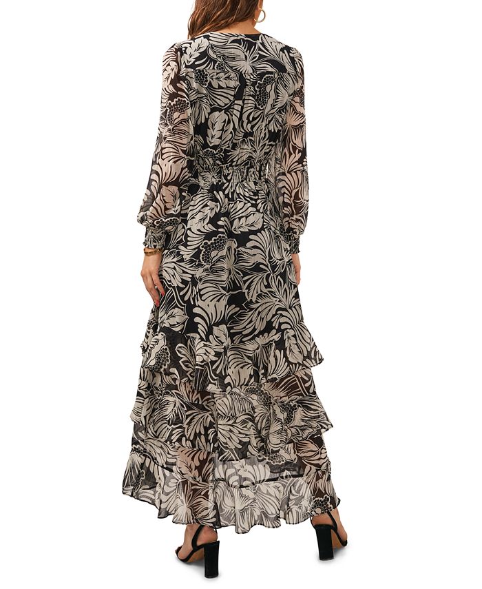 MSK Women's Printed Tiered Maxi Dress - Macy's