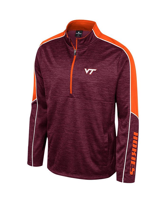 Colosseum Men's Maroon Virginia Tech Hokies Marled Half-Zip Jacket - Macy's