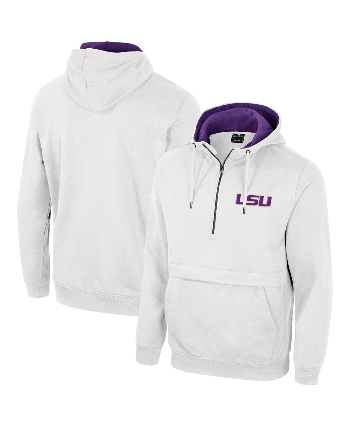Click here for Mens Colosseum White Lsu Tigers Half-Zip Hoodie -... prices