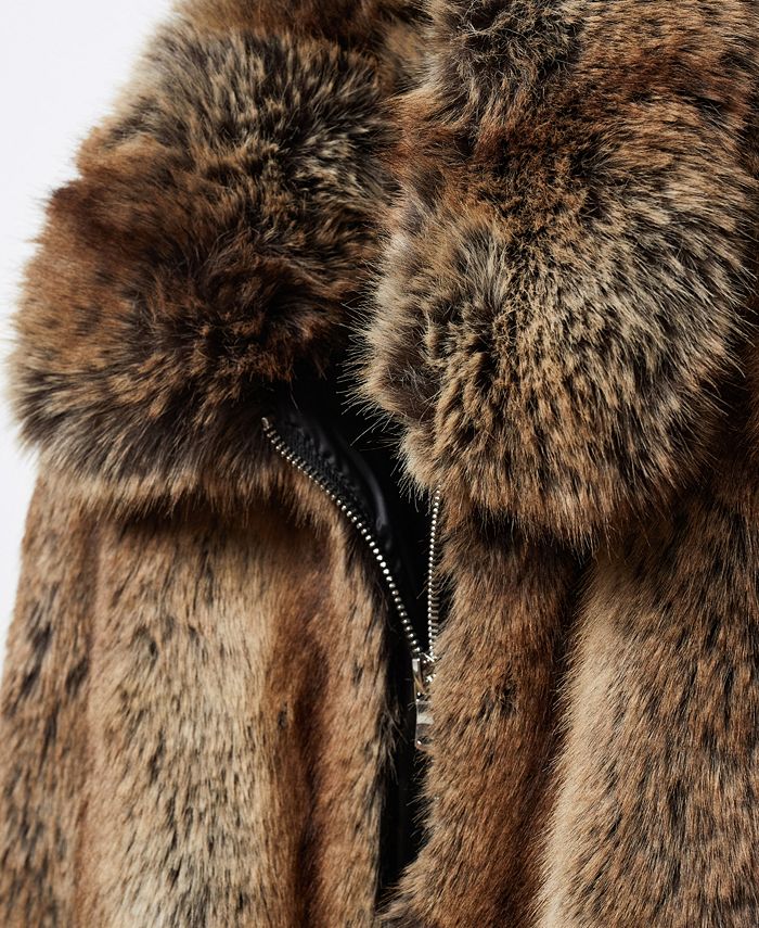 MANGO Women's Faux Fur Bomber Jacket - Macy's