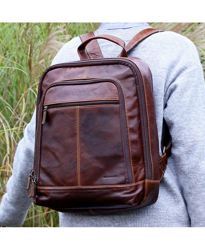 Jack Georges Voyager Leather Professional Backpack - Macy's