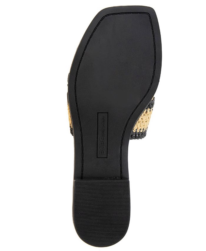 BCBGeneration Women's Lileen Slip-On Woven Raffia Flat Sandals - Macy's