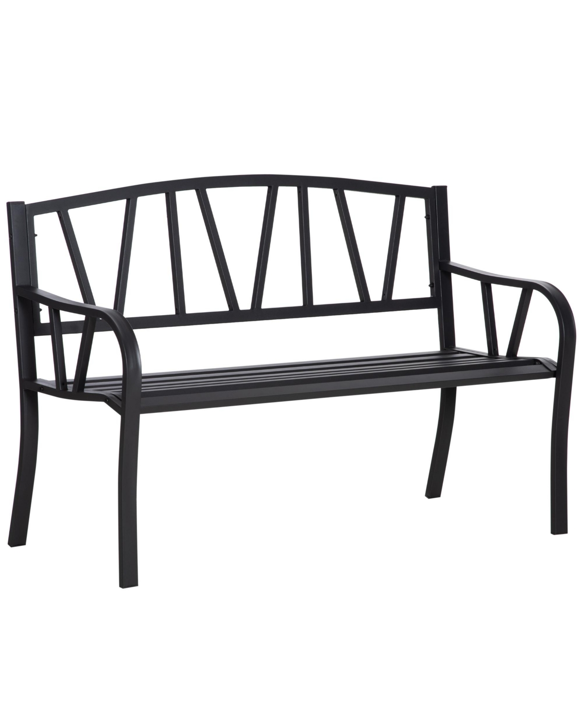 Click here for Outsunny Metal Garden Bench for 2 with Armrests  B... prices