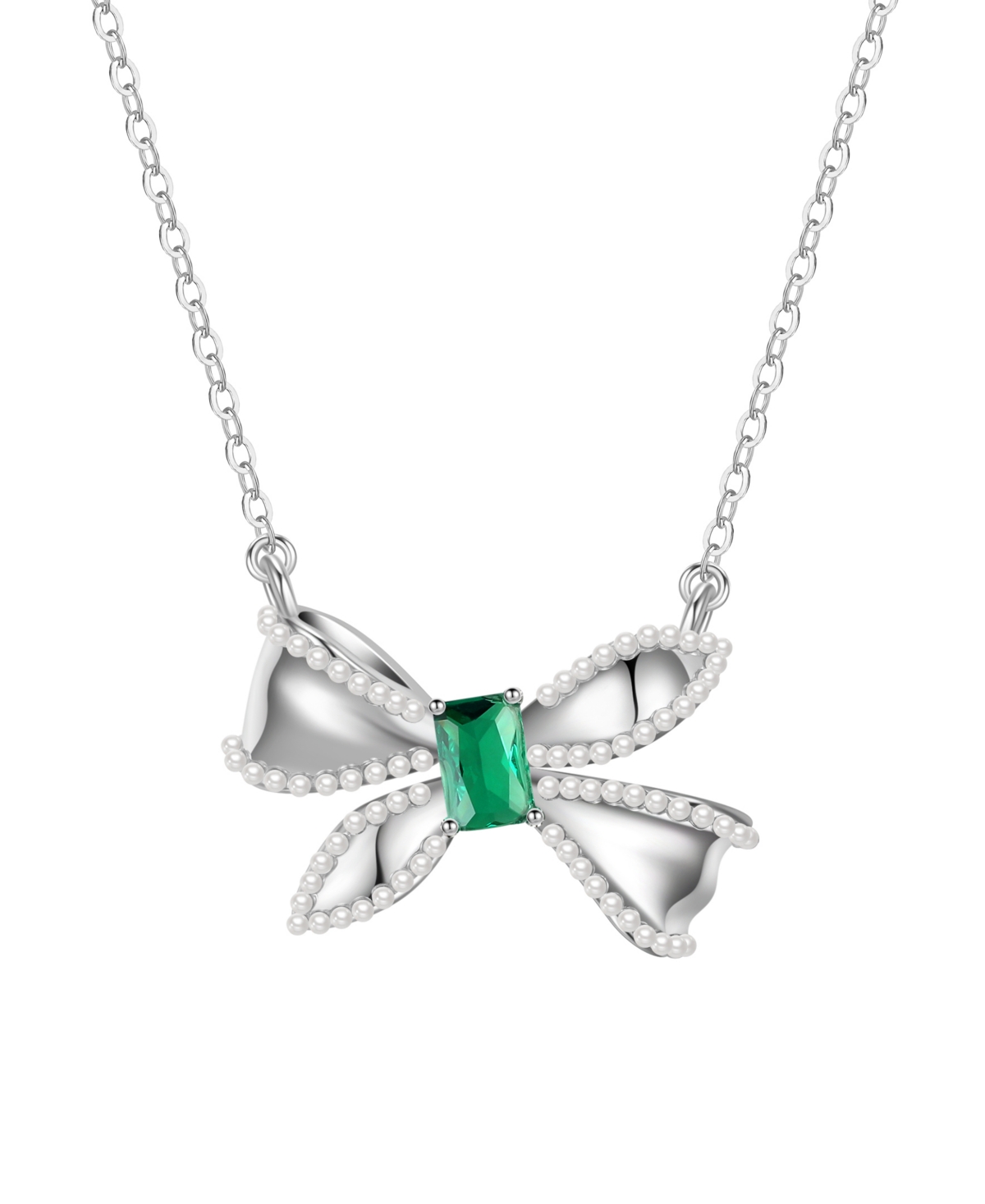 Click here for Macys Imitation Pearl and Cubic Zirconia Bow Penda... prices