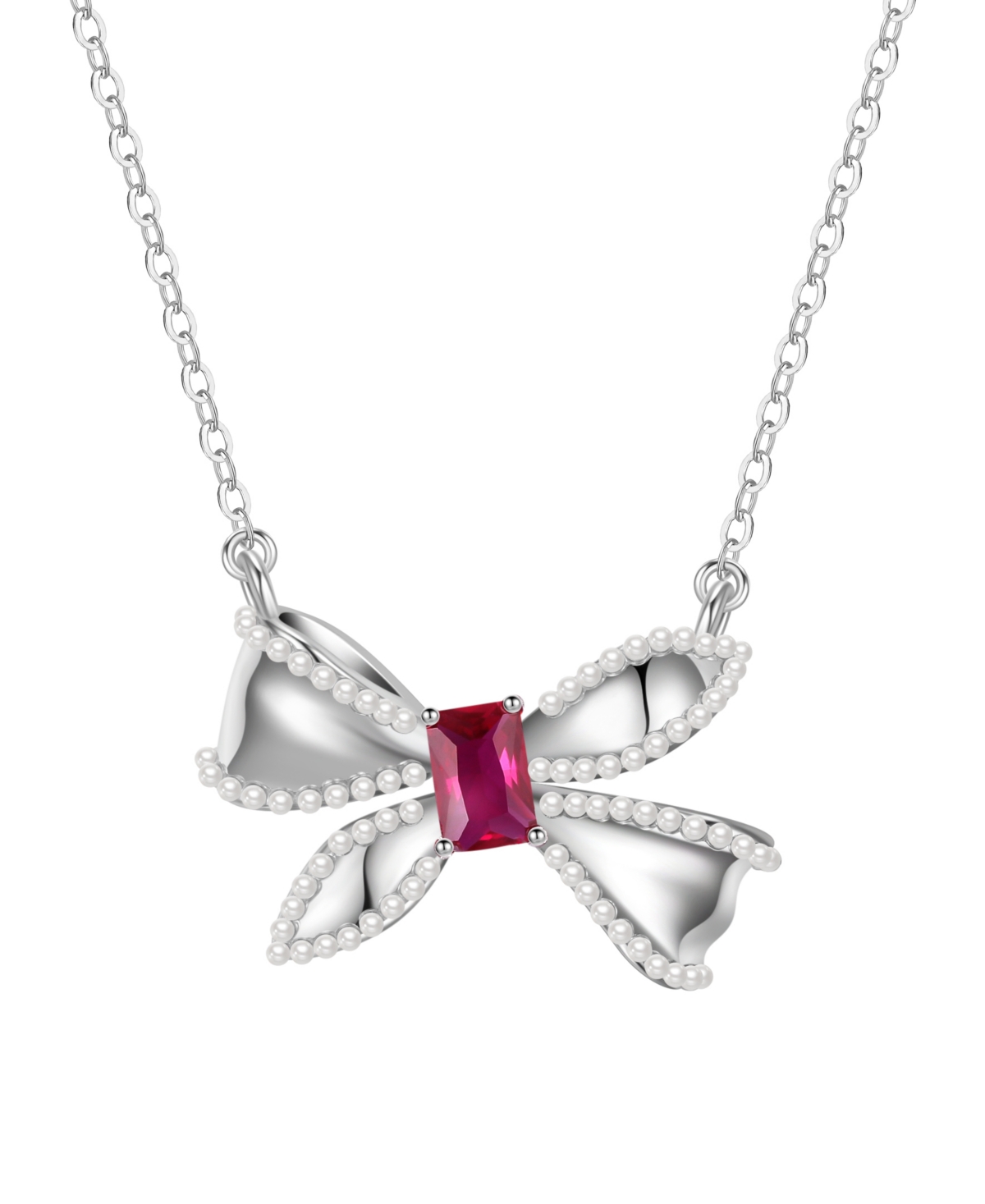 Click here for Macys Imitation Pearl and Cubic Zirconia Bow Penda... prices