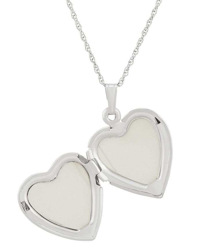 Macy's Mother-of-Pearl Cross Heart Locket 18" Pendant Necklace in ...