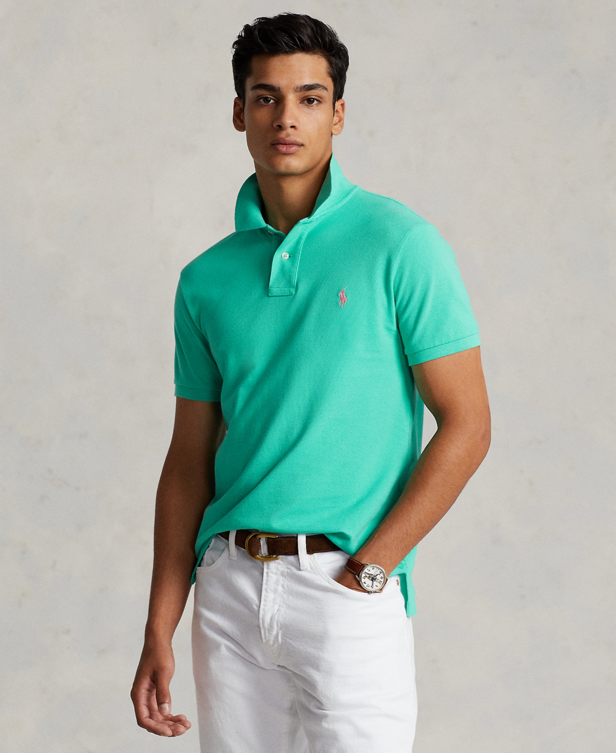 Click here for Polo Ralph Lauren Mens Custom Slim Fit Mesh Polo -... prices