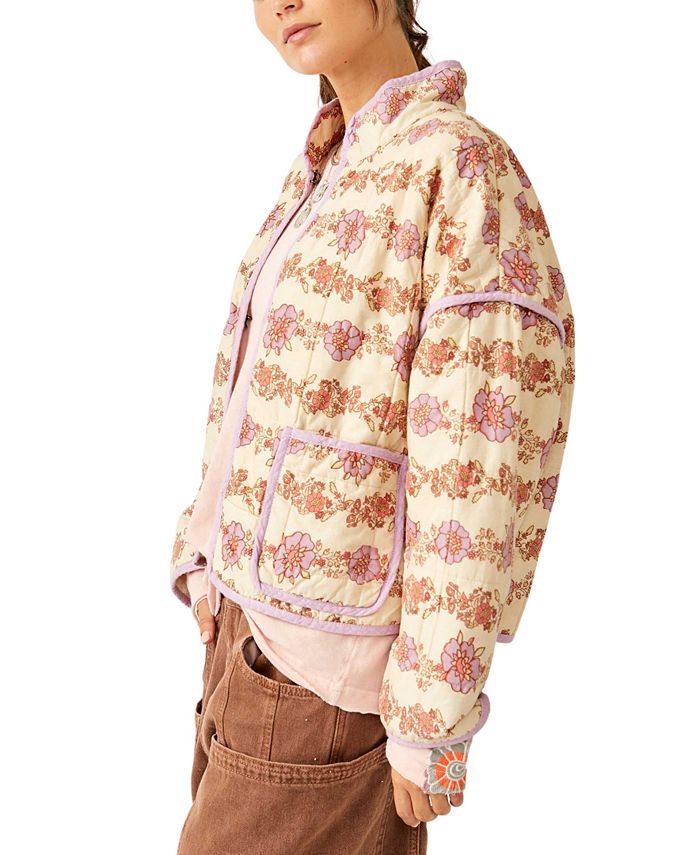 Free People Women's Chloe Cotton Floral Quilted Jacket - Macy's