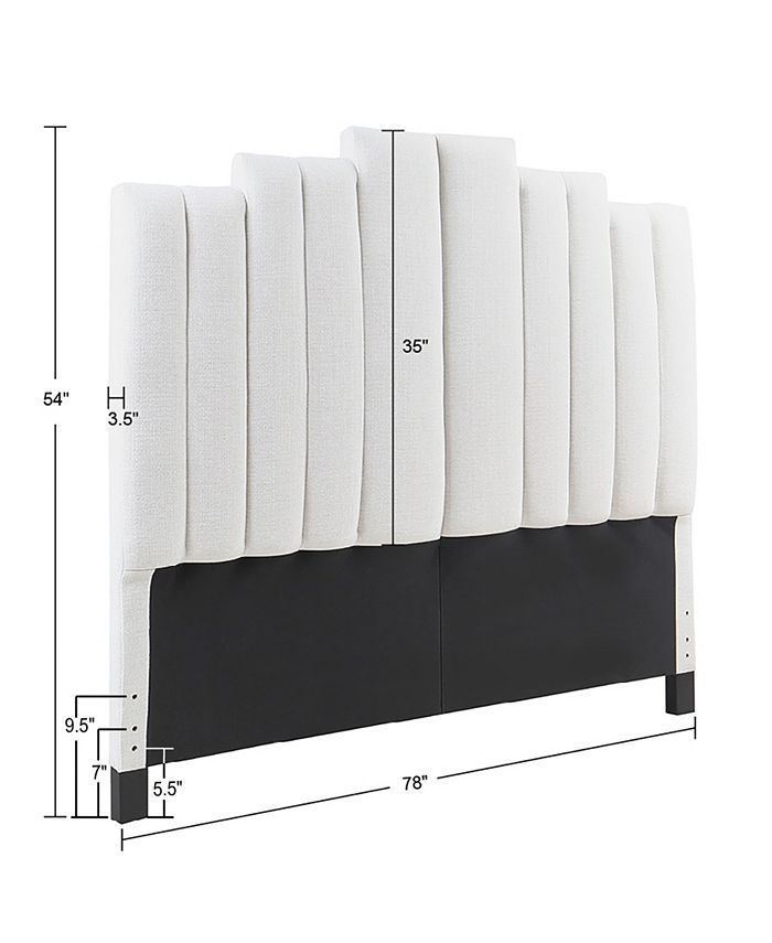 Martha Stewart Collection 78" Hamilton Wide Fabric Channel Tufted King ...