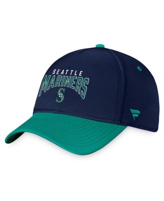Men's Fanatics Navy, Aqua Seattle Mariners Stacked Logo Flex Hat - Macy's