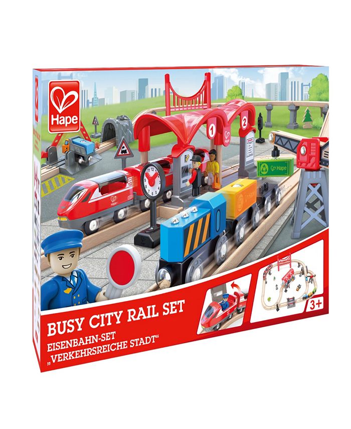 Hape Train Busy City Rail Set - Macy's