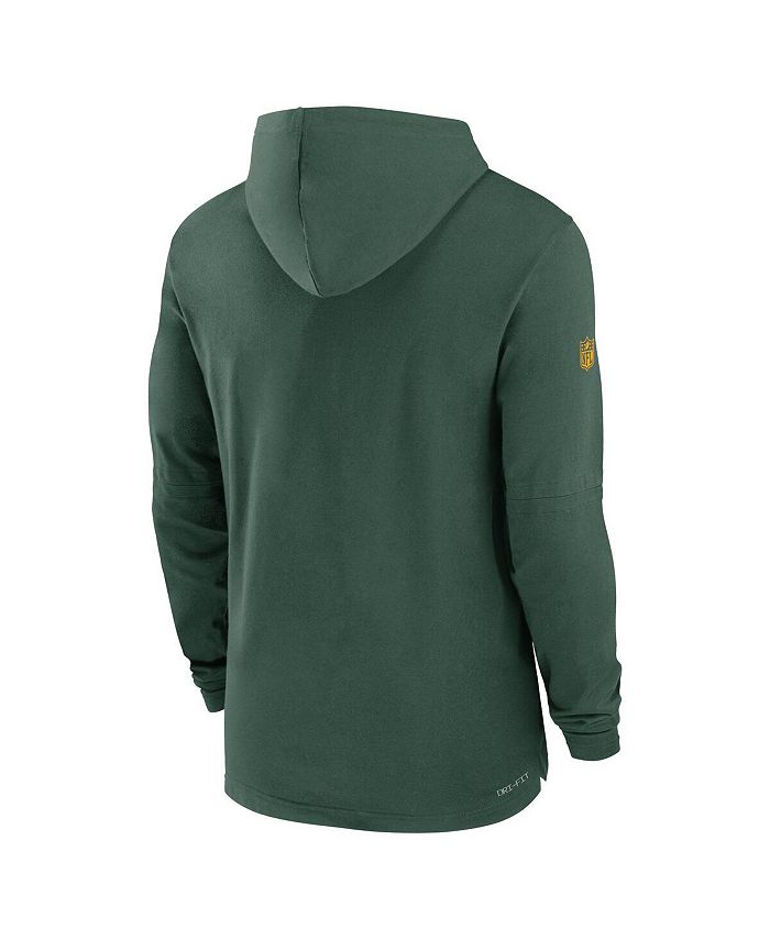 Nike Men's Green Green Bay Packers Sideline Performance Long Sleeve Hoodie T-shirt - Macy's