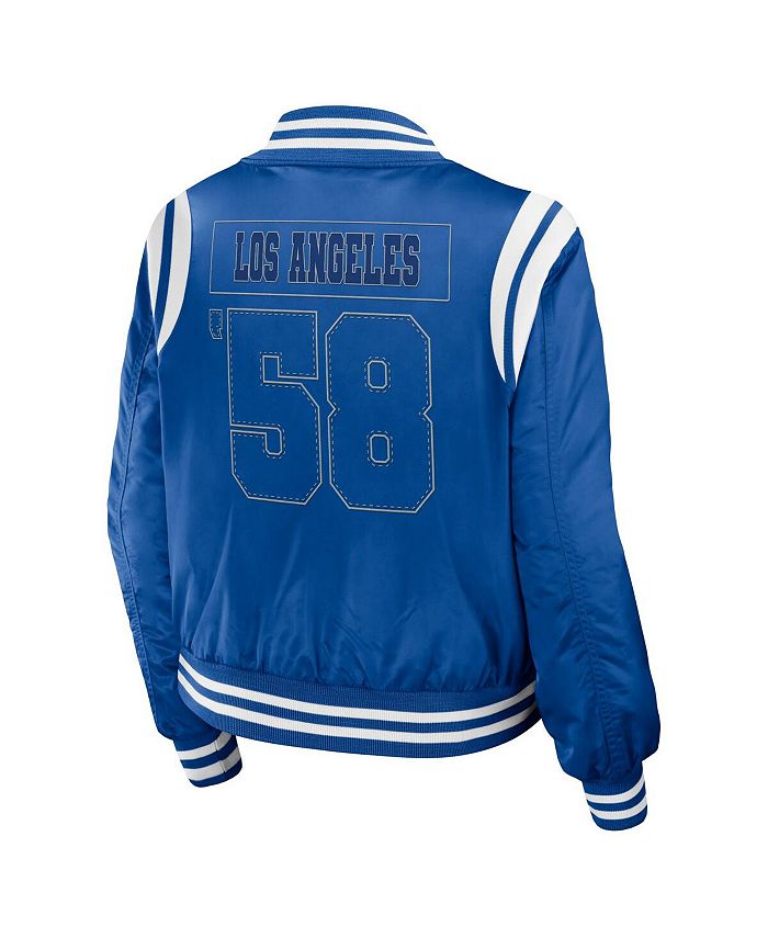 WEAR by Erin Andrews Women's Royal Los Angeles Dodgers Football Bomber ...