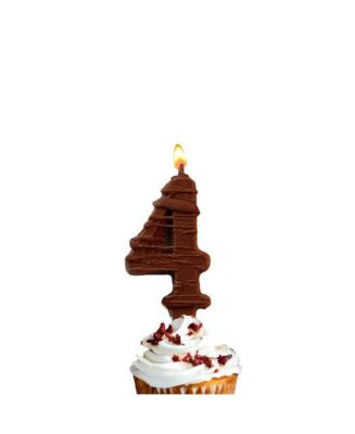 YUM-WICK Chocolate Drizzle-Small- Number 4 Birthday Candle - Macy's