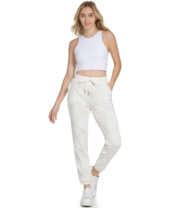 Marc New York Women's Novelty Spotted Faux Fur Jogger Pants - Macy's