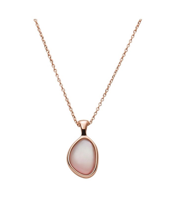 Skagen Women's Agnethe Rose Gold Stainless Steel Pendant Necklace - Macy's