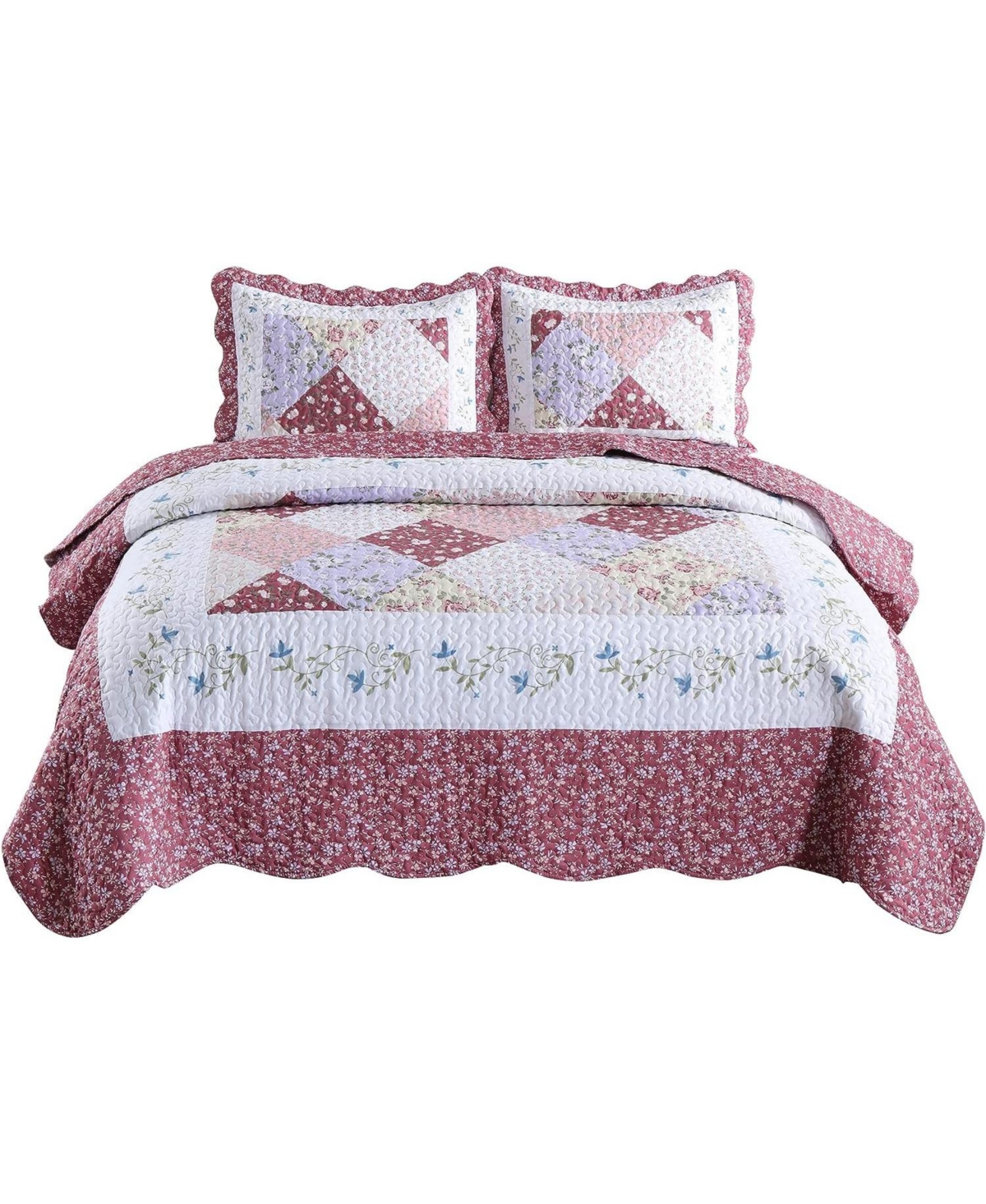 Click here for MarCielo 3 Piece Printed Quilt Set Bedspread Set B... prices
