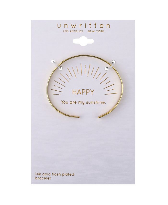 Unwritten 14K Gold Flash-Plated You Are My Sunshine Cuff Bracelet - Macy's