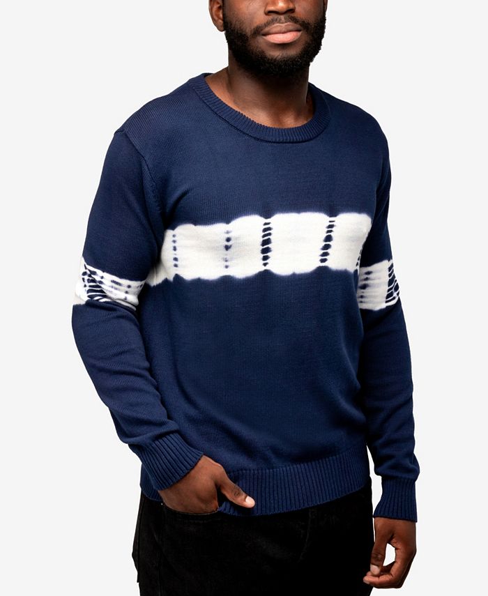 X-Ray Men's Horizontal Tie Dye Crew Neck Sweater - Macy's
