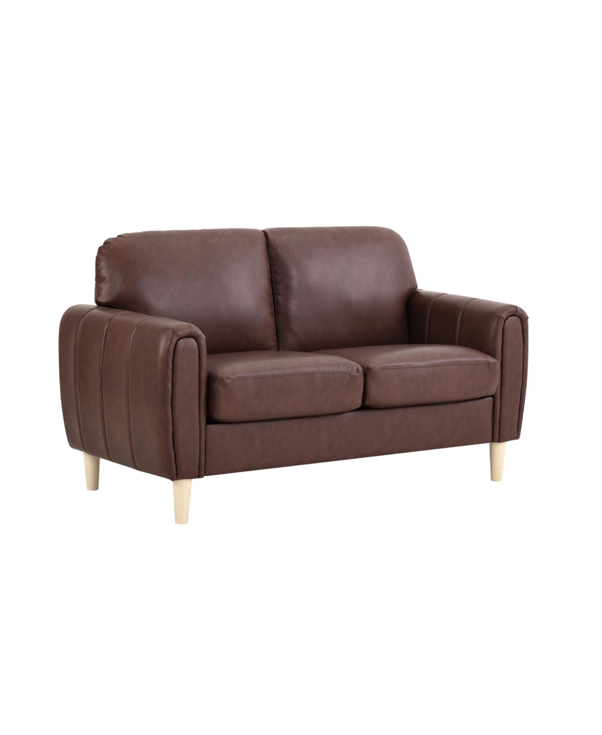 Click here for Serta Gorm 58 Faux Leather Loveseat - Brown prices