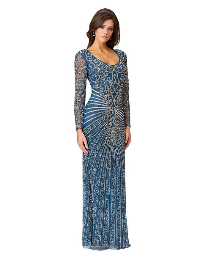 Lara Women's - V Neck Beaded Long Sleeve Dress - Macy's