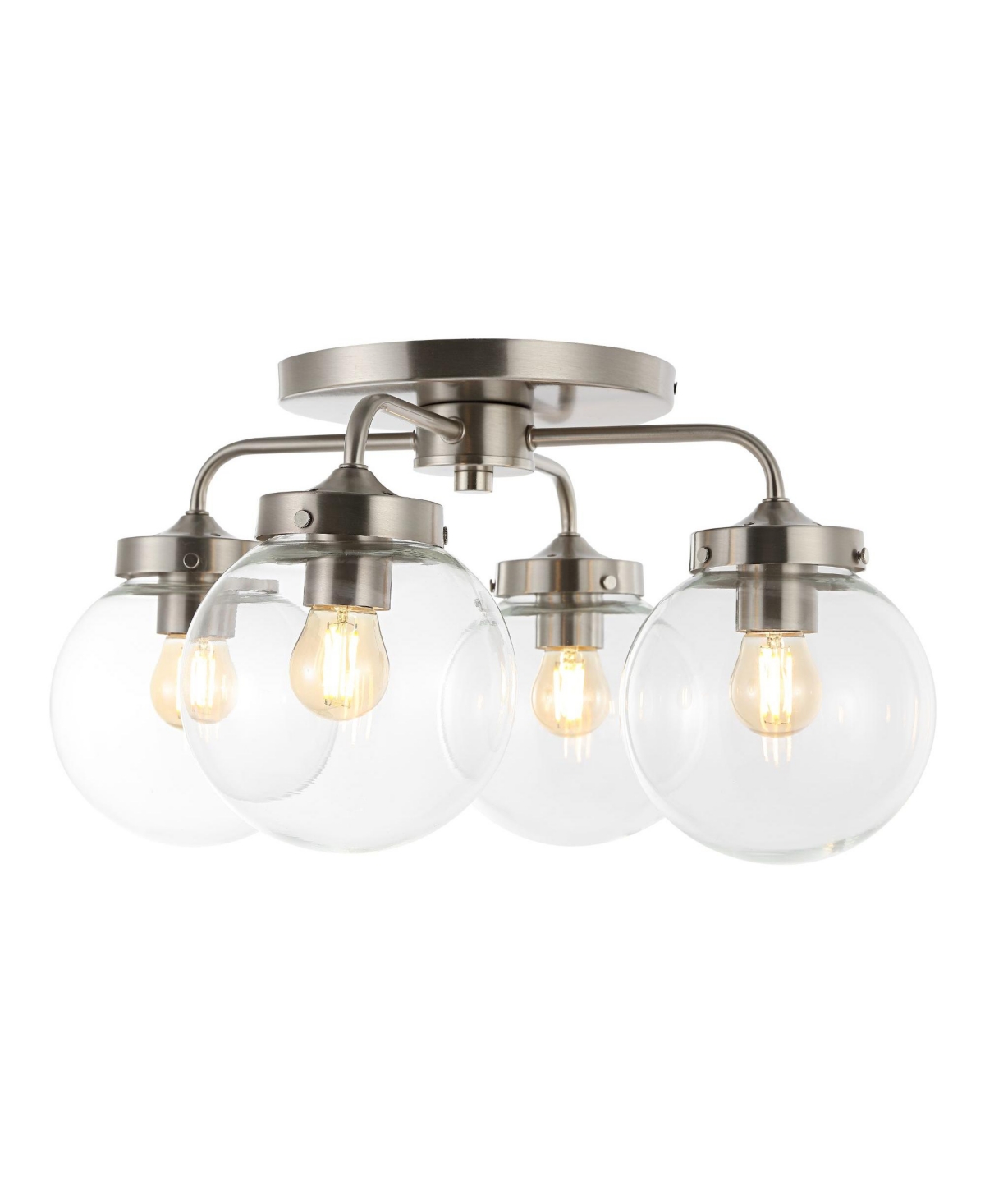Click here for Piper Farmhouse Rustic Iron/Glass Led Semi Flush M... prices