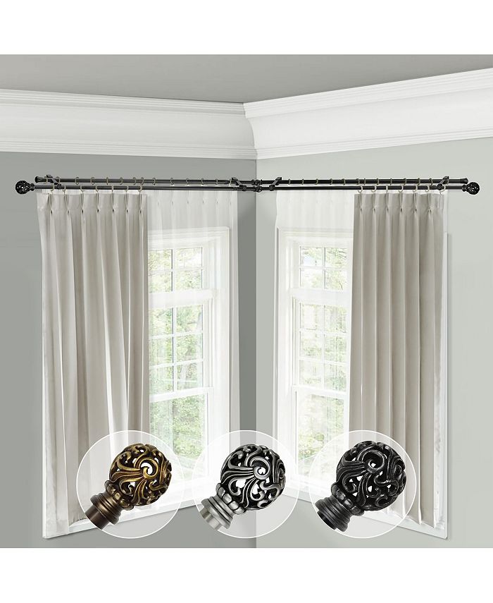 Rod Desyne Adora 13/16" Double Corner Window Curtain Rod 28-48" - Macy's