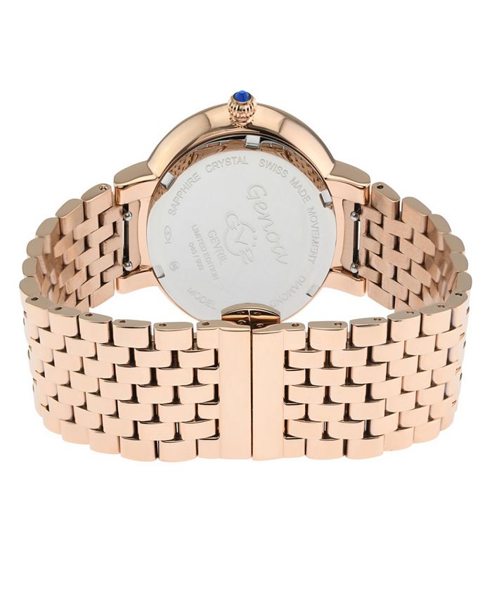 GV2 by Gevril Women's Genoa Rose Gold-Tone Stainless Steel Watch 36mm ...