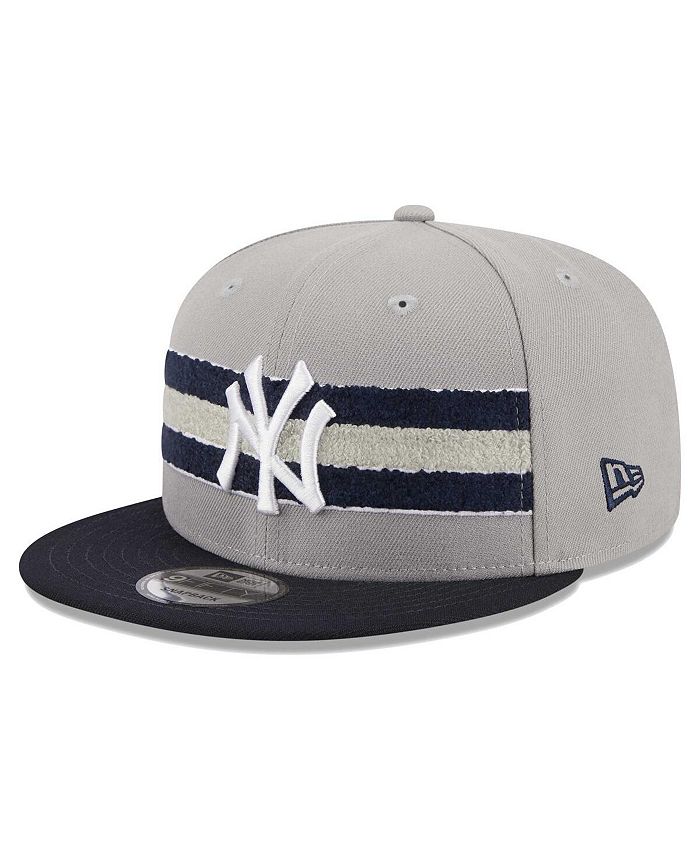 New Era Men's Gray, Navy New York Yankees Band 9FIFTY Snapback Hat - Macy's