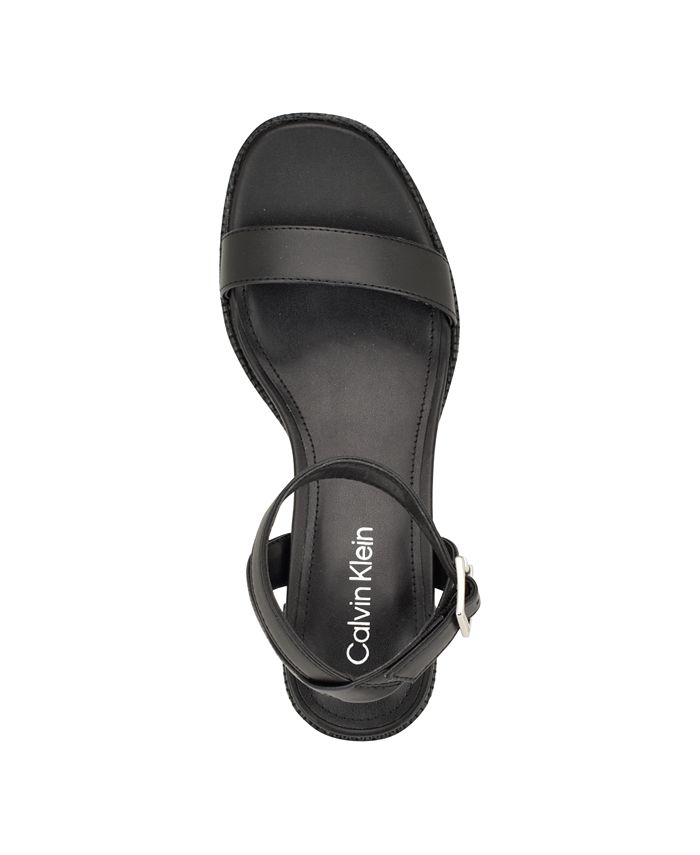 Calvin Klein Women's Lalah Ankle Strap Block Heel Dress Sandals - Macy's