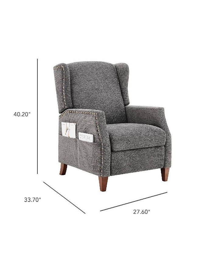 COLAMY Wingback Fabric Push Back Recliner with Rivet Detailing - Macy's