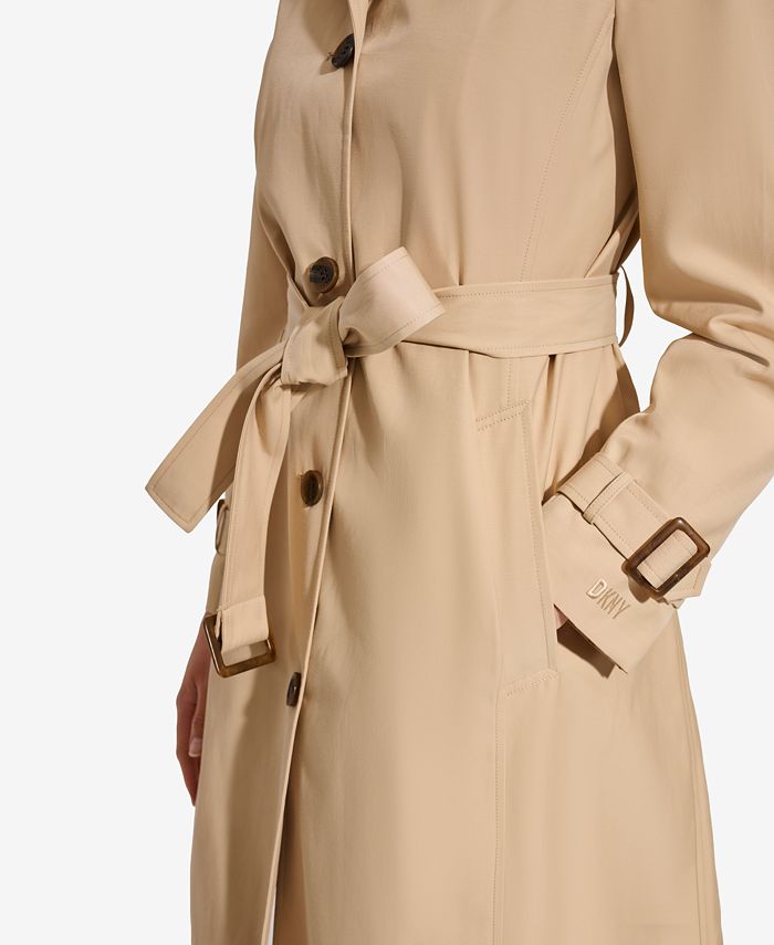 DKNY Women's Single-Breasted Pleated Trench Coat - Macy's