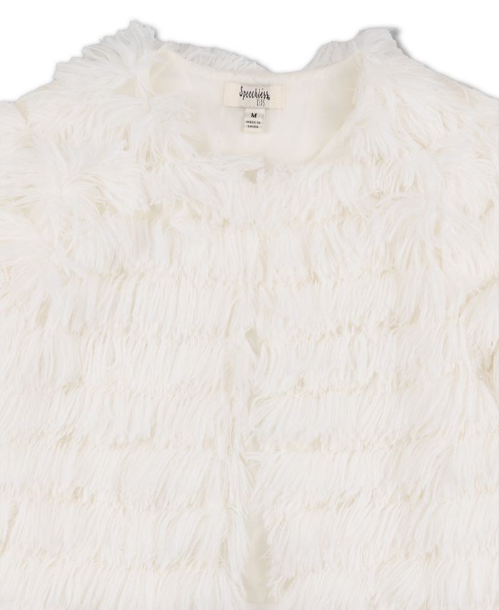 Speechless Big Girls Stripe Shag Jacket - Macy's