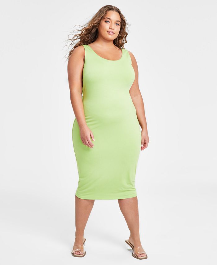 Bar Iii Trendy Plus Size Sleeveless Bodycon Midi Dress Created For