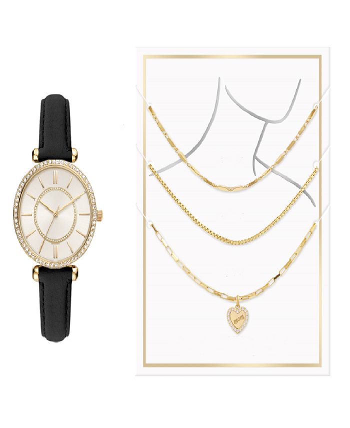 Jessica Carlyle Women's Quartz Black Polyurethane Leather Watch 34mm ...