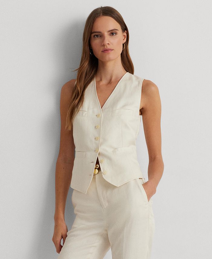 Lauren Ralph Lauren Women's Linen-Blend Twill Vest - Macy's
