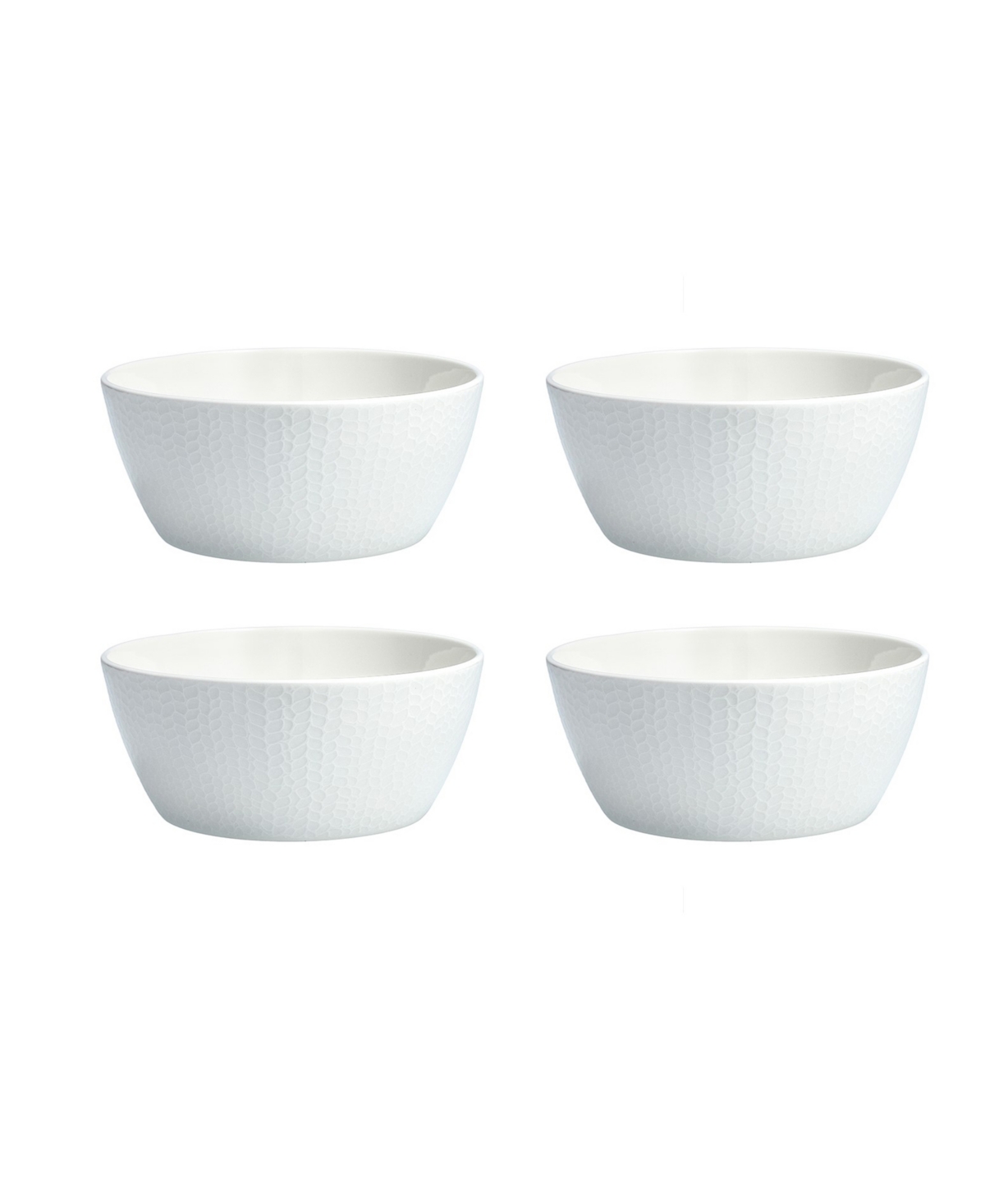 Click here for Fortessa White Embossed Cereal Bowls  Set of 4 - W... prices