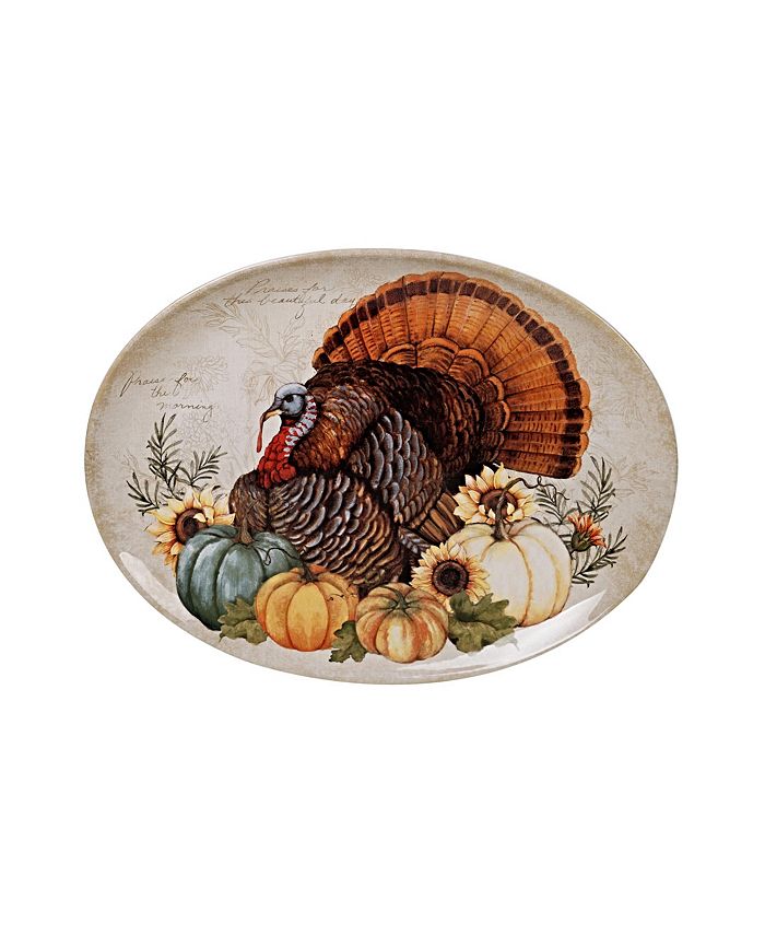 Certified International Autumn Fields Oval Turkey Platter - Macy's