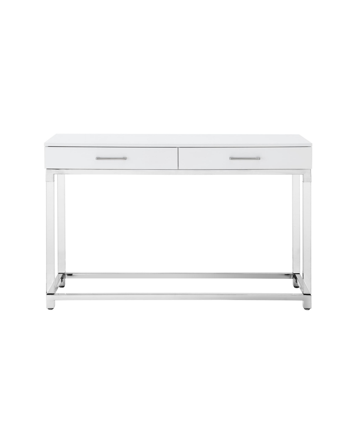 Click here for Inspired Home Caspian Console Table - White/chrome prices