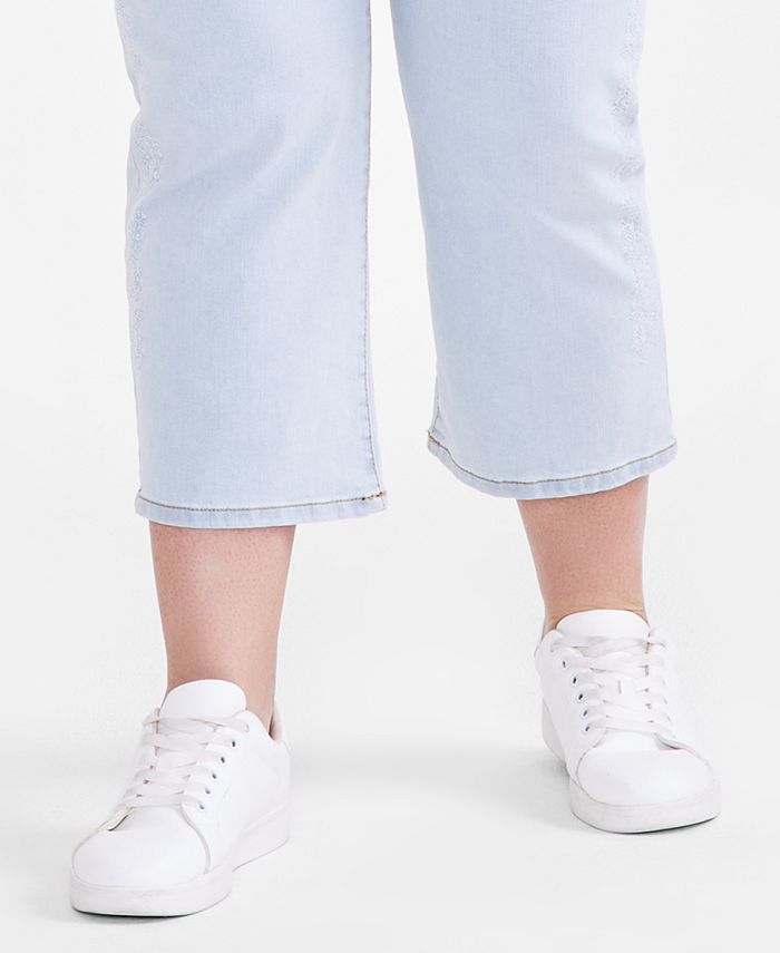 Style And Co Plus Size Mid Rise Curvy Roll Cuff Capri Jeans Created For