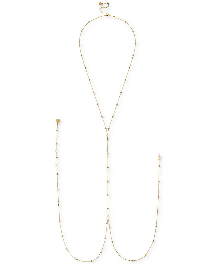 OMA THE LABEL 18k Gold-Plated Dainty Bead Body Chain - Macy's